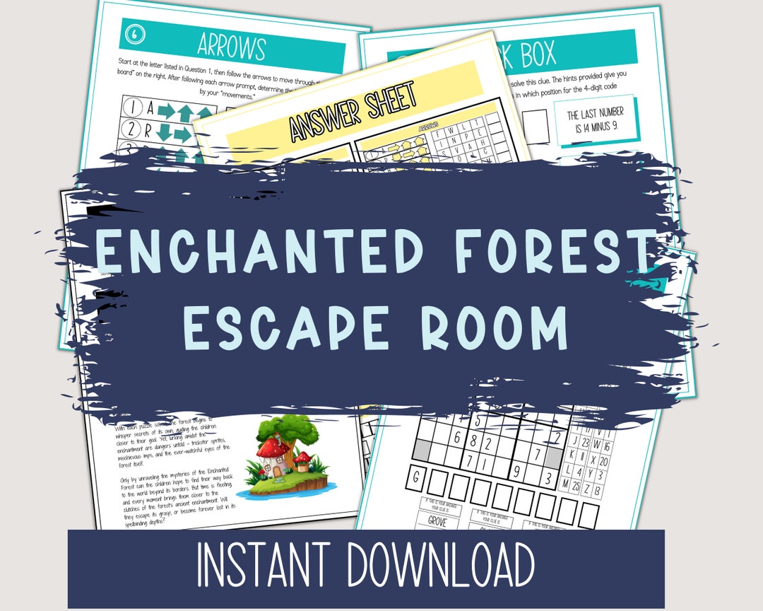 Escape Room I Enchanted Forest Printable Adventure Game for Kids ...