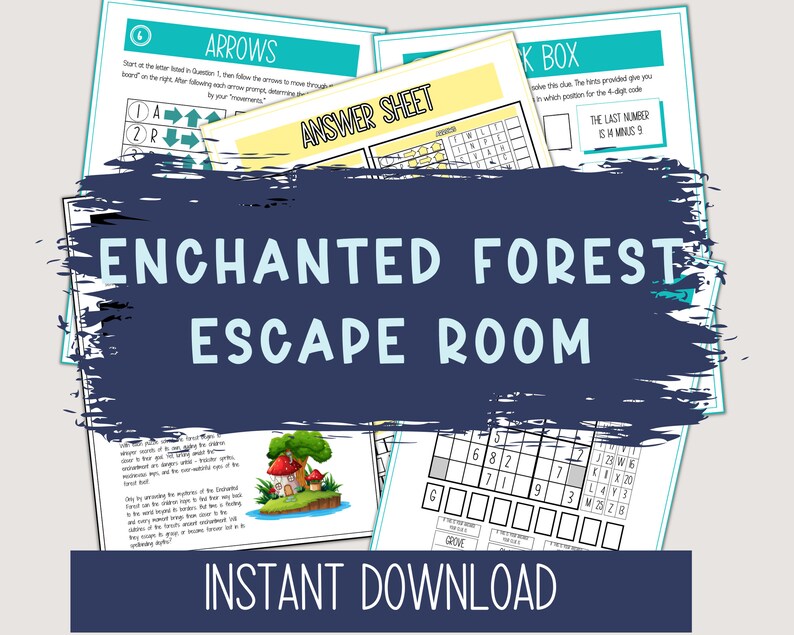 Escape Room I Enchanted Forest Printable Adventure Game for Kids ...