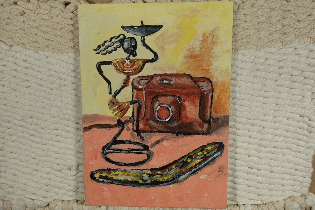 Africans Motifs. Still Life Original Acrylic Painting on Thin Canvas ...