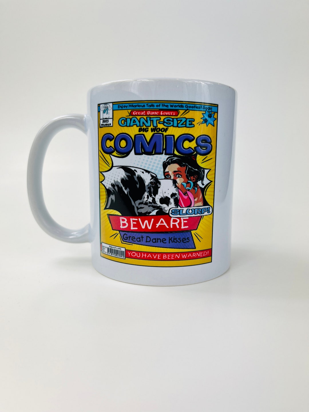 COMICS, Great Dane SLURP, BEWARE of Great Dane Kisses Coffee Mug - Etsy