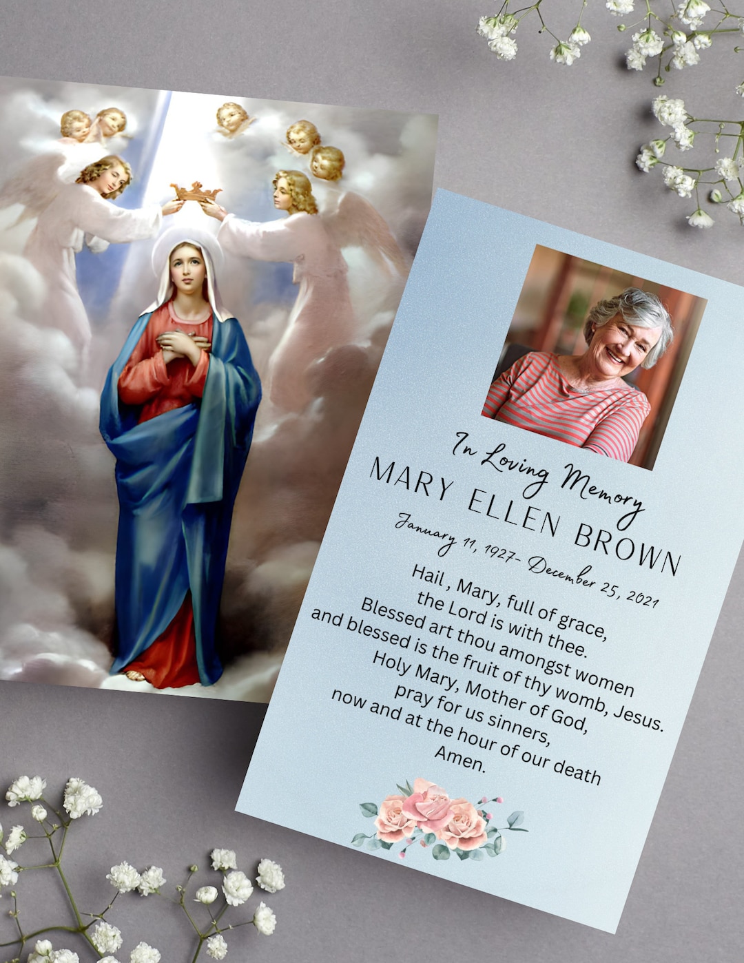 Prayer Card, Mary, Virgin Mary, Assumption of Mary, Catholic, Mother ...