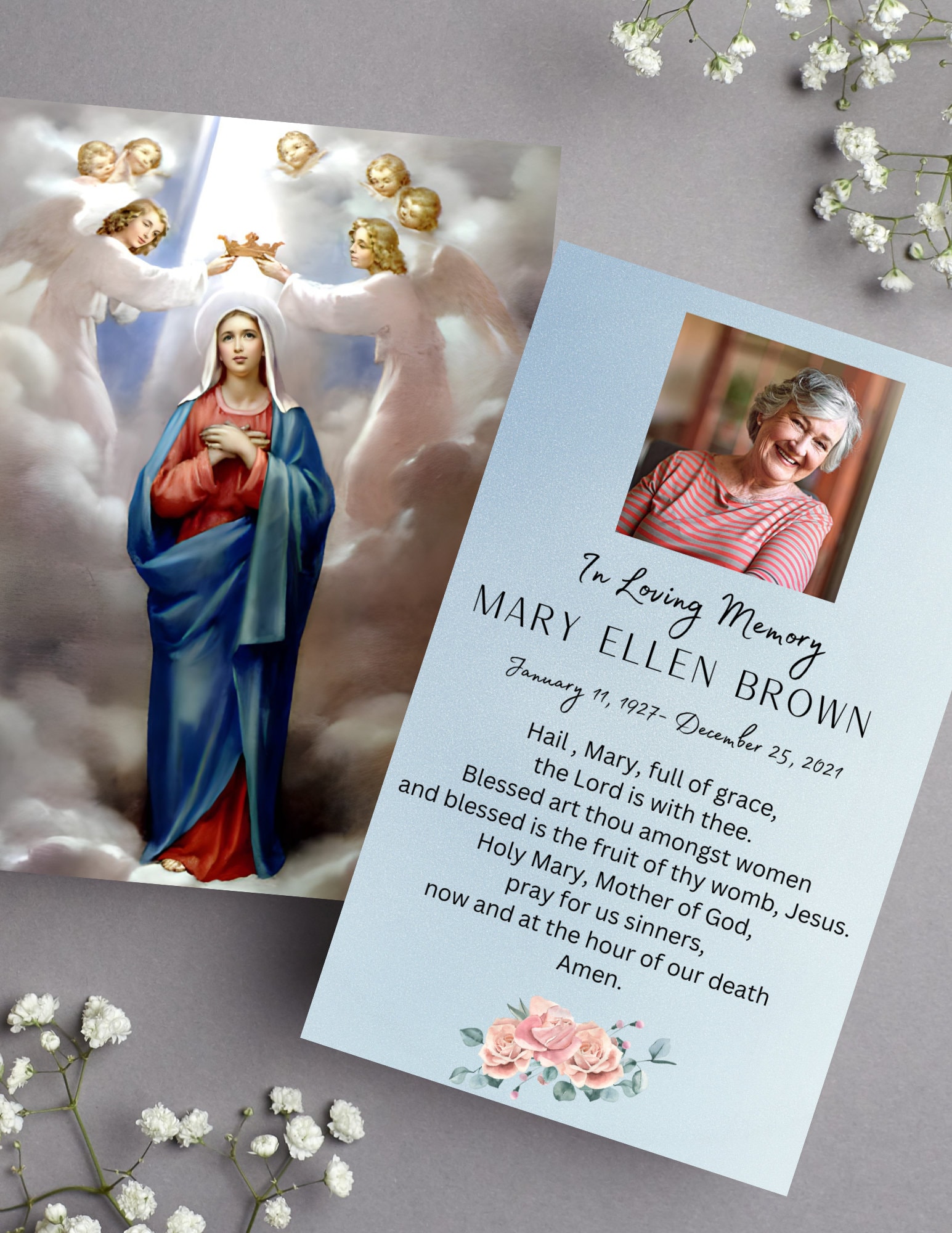 Prayer Card, Mary, Virgin Mary, Assumption of Mary, Catholic, Mother ...