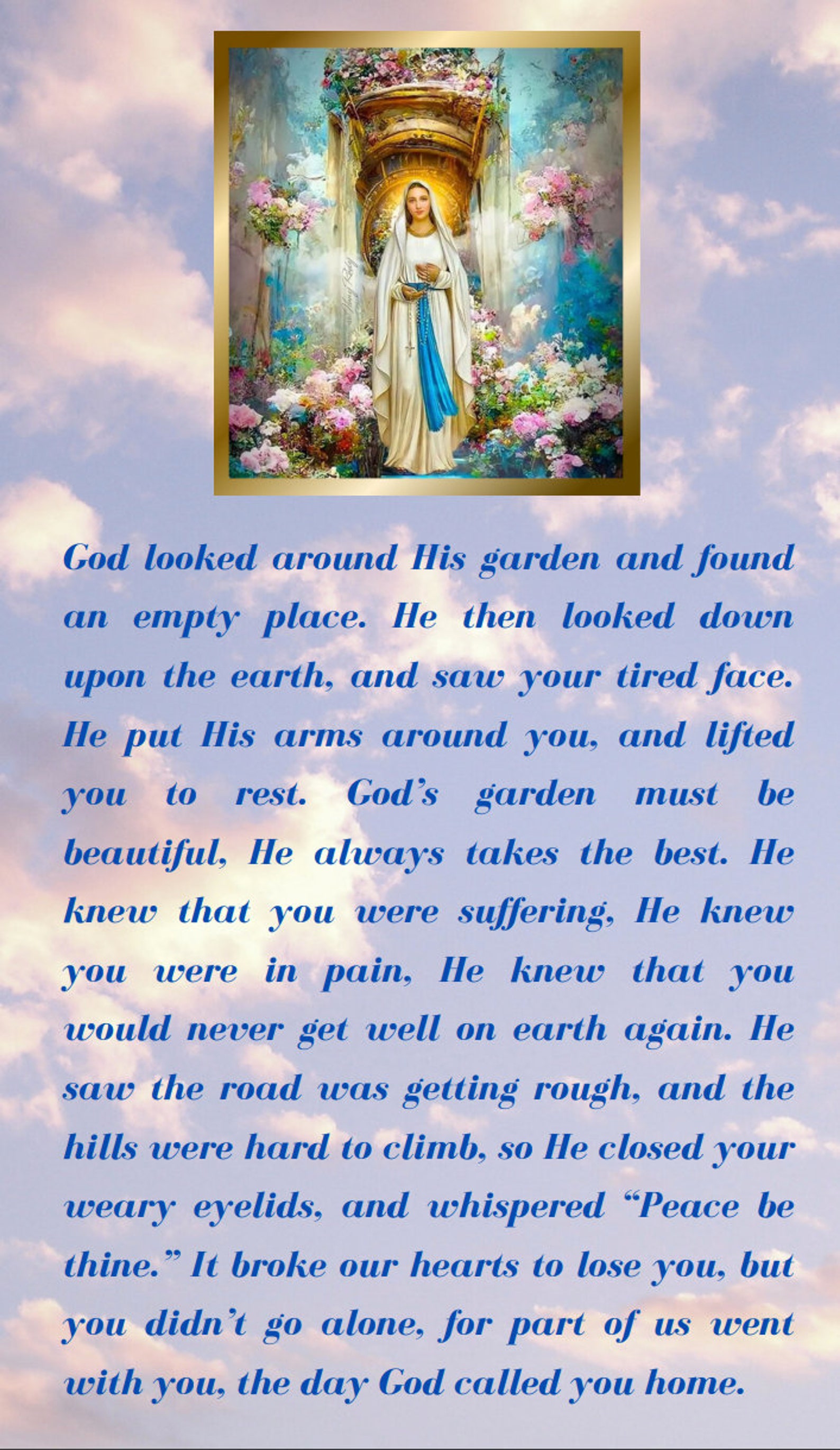 Prayer Cards, Assumption of Mary, Catholic Prayer Cards, Mother Mary ...