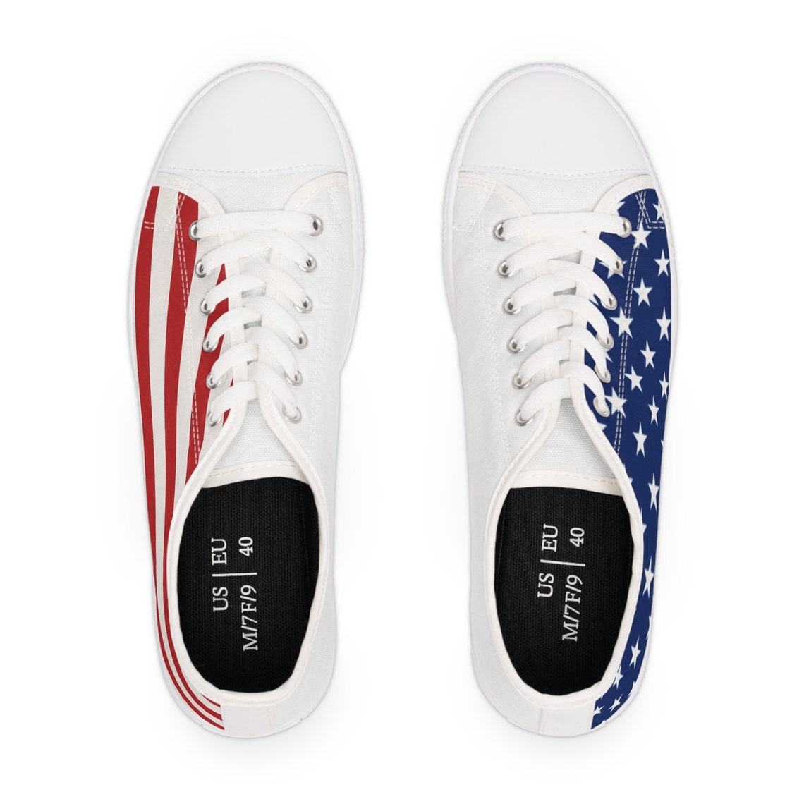 Half Stars / Half Stripes USA July 4th Women's Low Top - Etsy