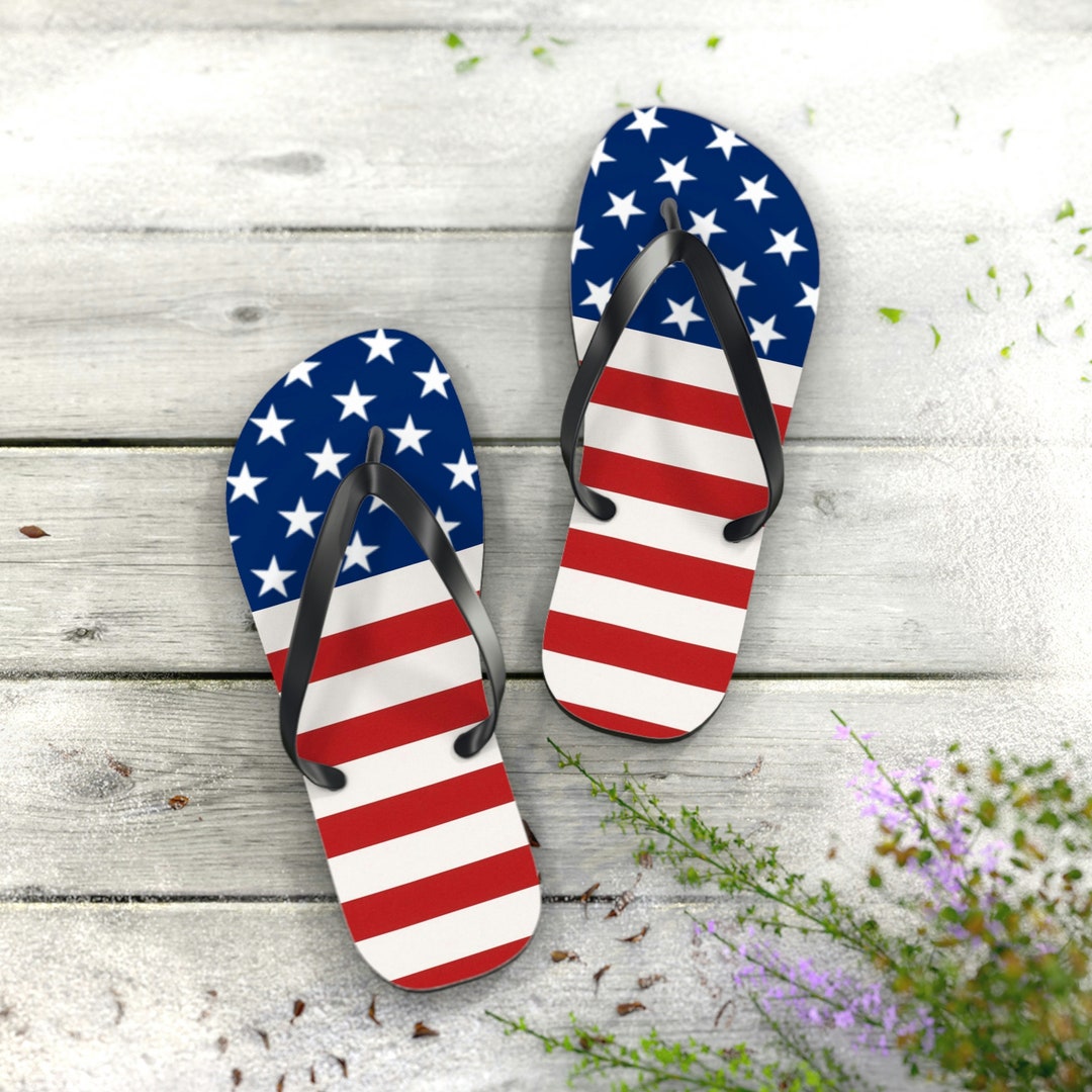 USA 4th of July Patriotic Stars and Stripes Flip Flops / Sandals - Etsy