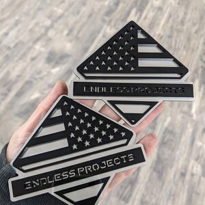 Fender Badge Pair - Custom Text American Flag - Fits 2021+ Bronco ...