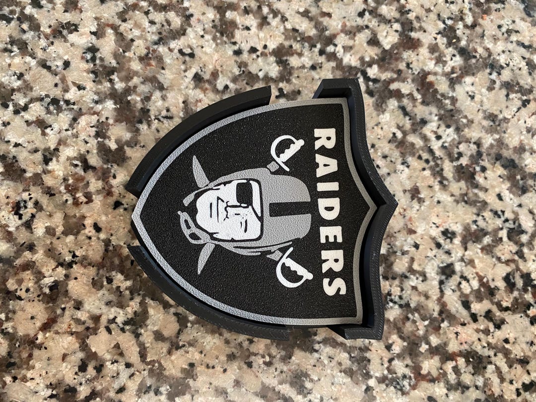 Las Vegas Raiders Drink Coasters With Holder - Etsy