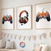 Orange Gaming Poster Prints - Set of 3 Gamer Artwork | Boys Bedroom ...