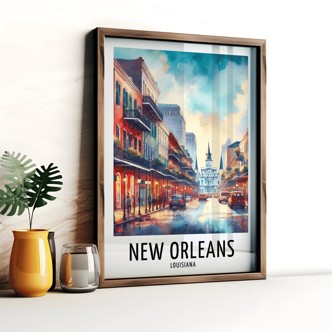 New Orleans Travel Print - Watercolour Poster Design | Wall Artwork ...