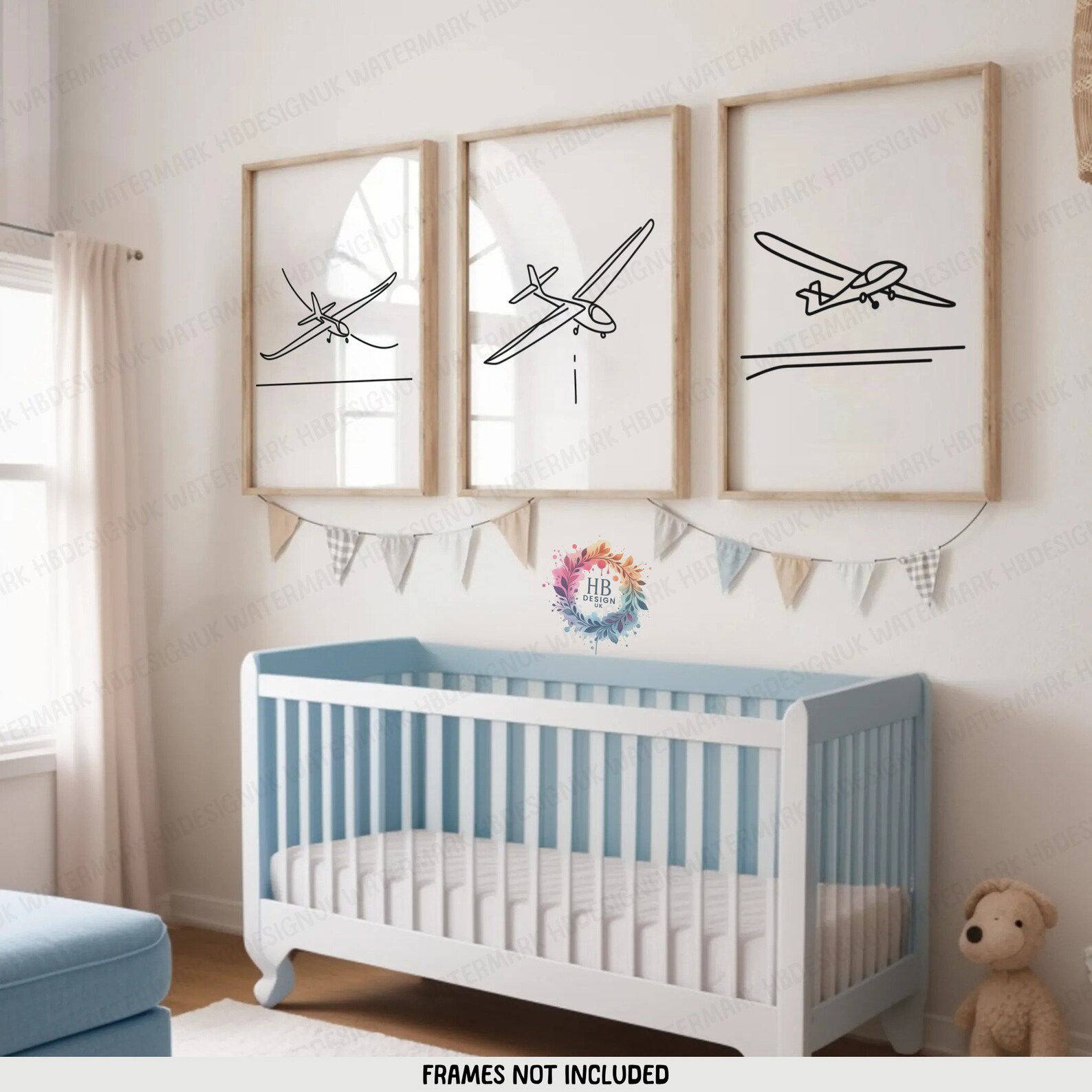 Minimal Glider Print Set - 3 Posters | Boys Bedroom Wall Art | Plane ...