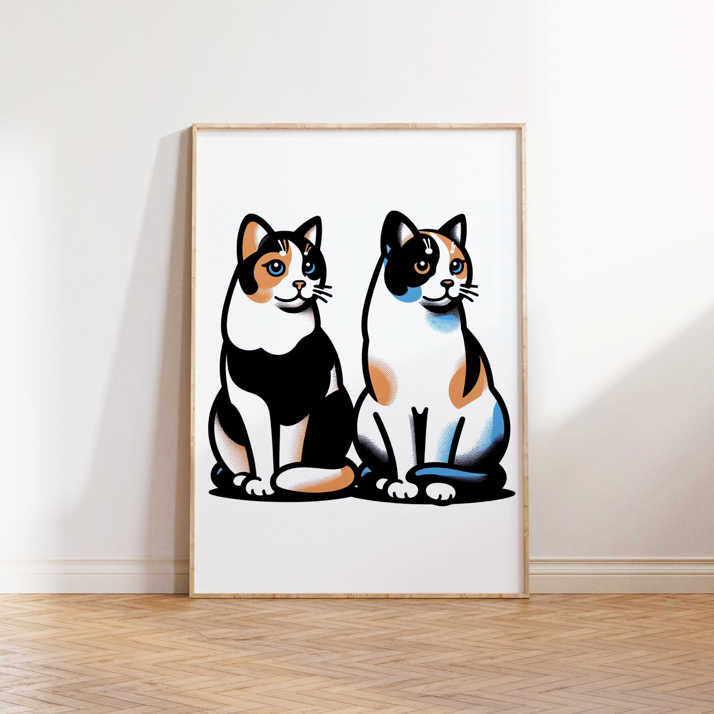 Calico Cat Print Set - Set of 3 Posters | Scandi Style Print | Pet ...