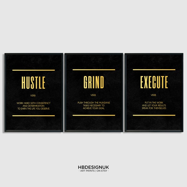 Hustle Grind Execute - Etsy