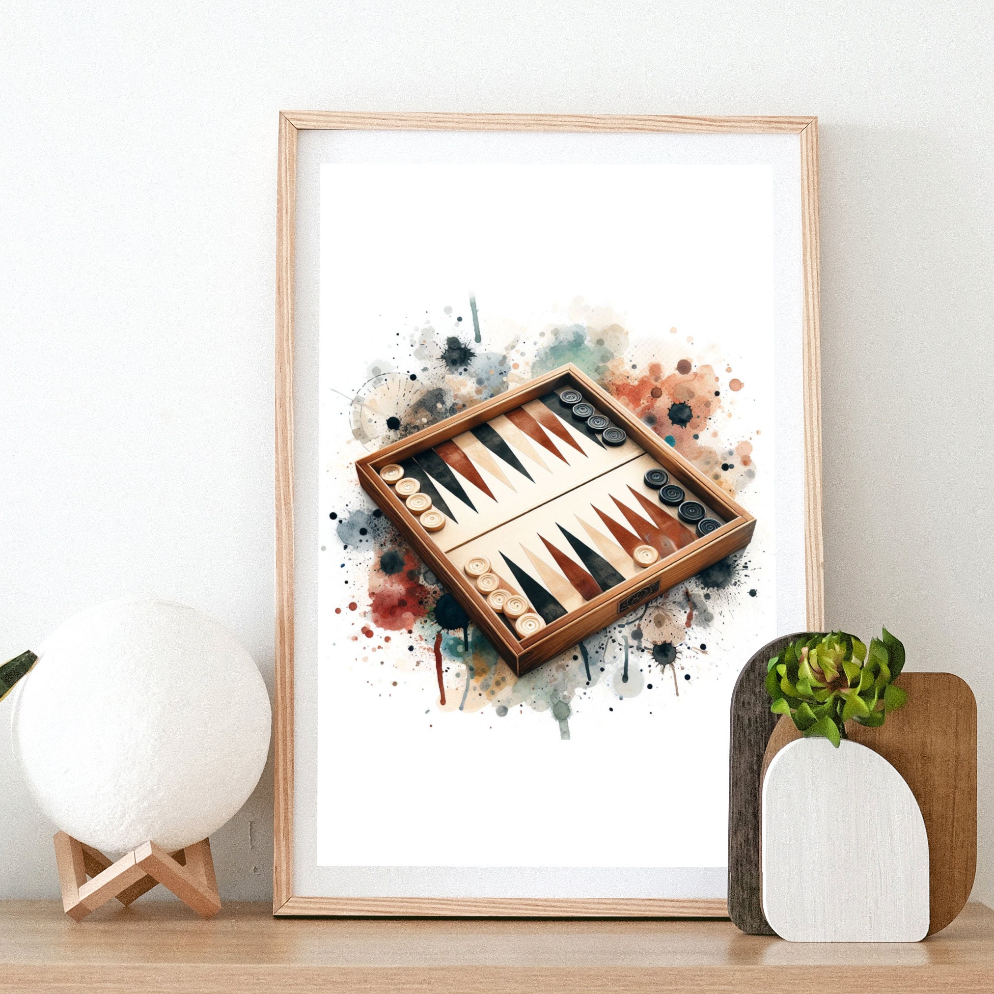 Backgammon Art Print Poster - Set of 3 Posters | Room Decor Art Prints ...
