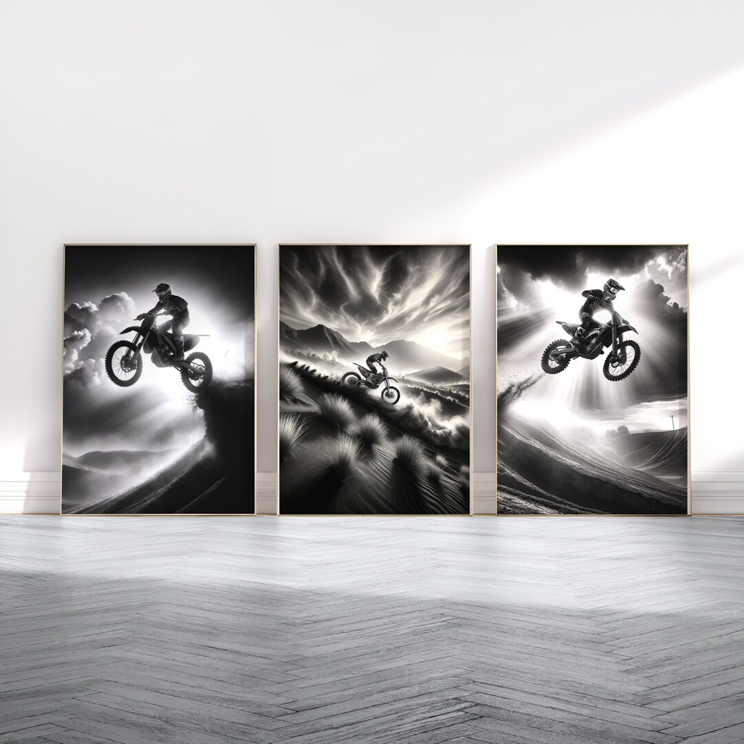 Motocross Epic Photo Print Set - Set of 3 Dirt Bike Posters ...
