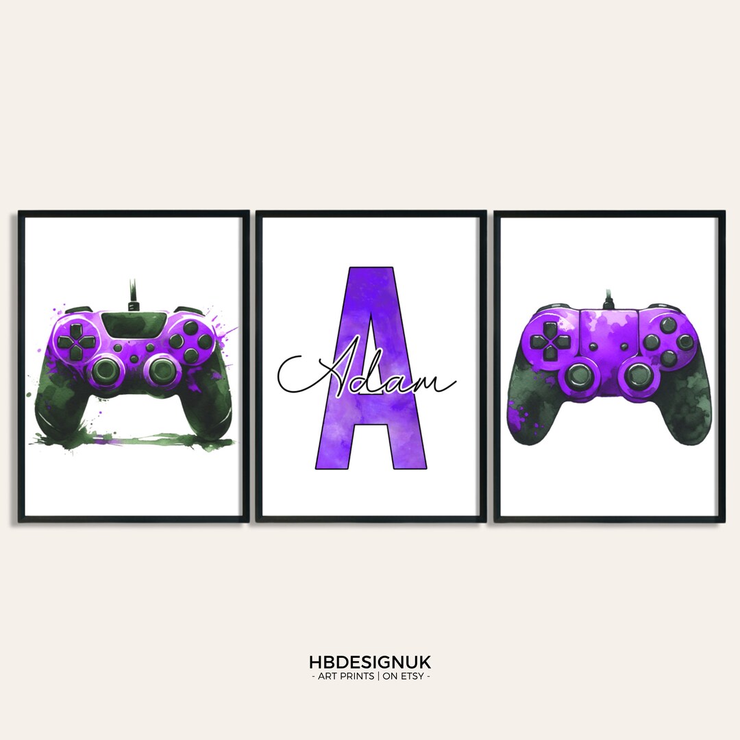 Custom Gaming Poster Print - Set of 3 Gamer Prints | Game Boys Bedroom ...