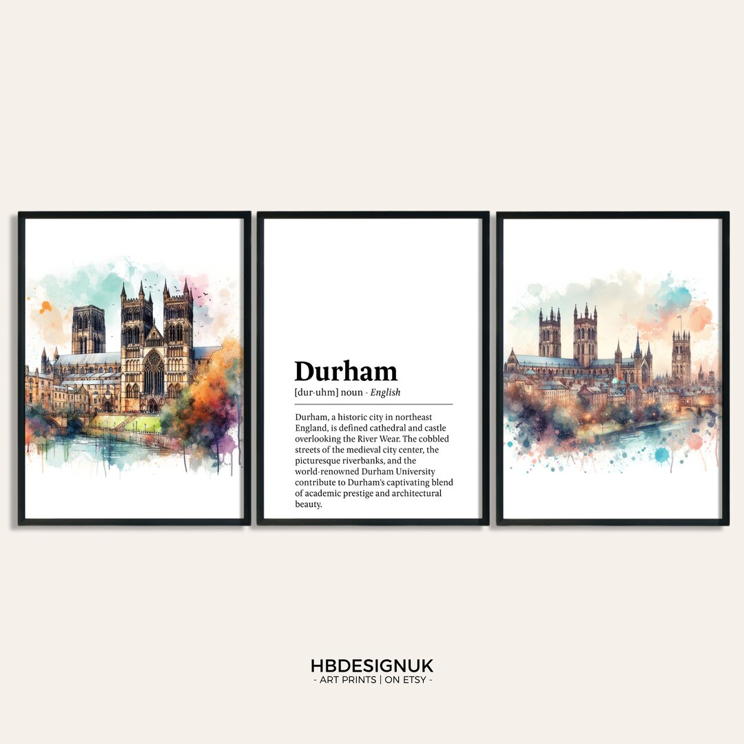Durham Print Set - Set of 3 Watercolour Posters | Durham Travel Prints ...