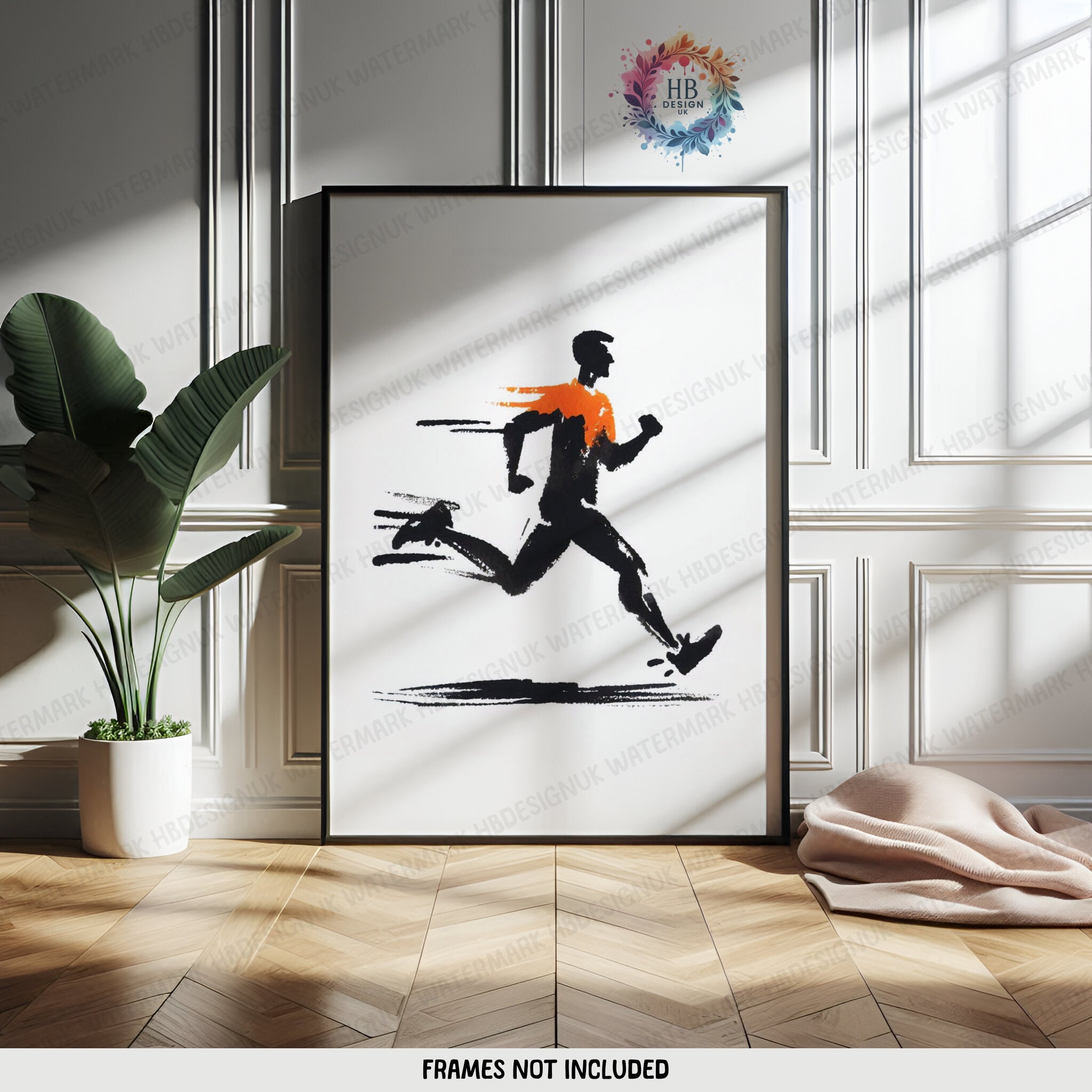Marathon Runner Poster Set - 3 Runner Prints | Watercolour Wall Art ...