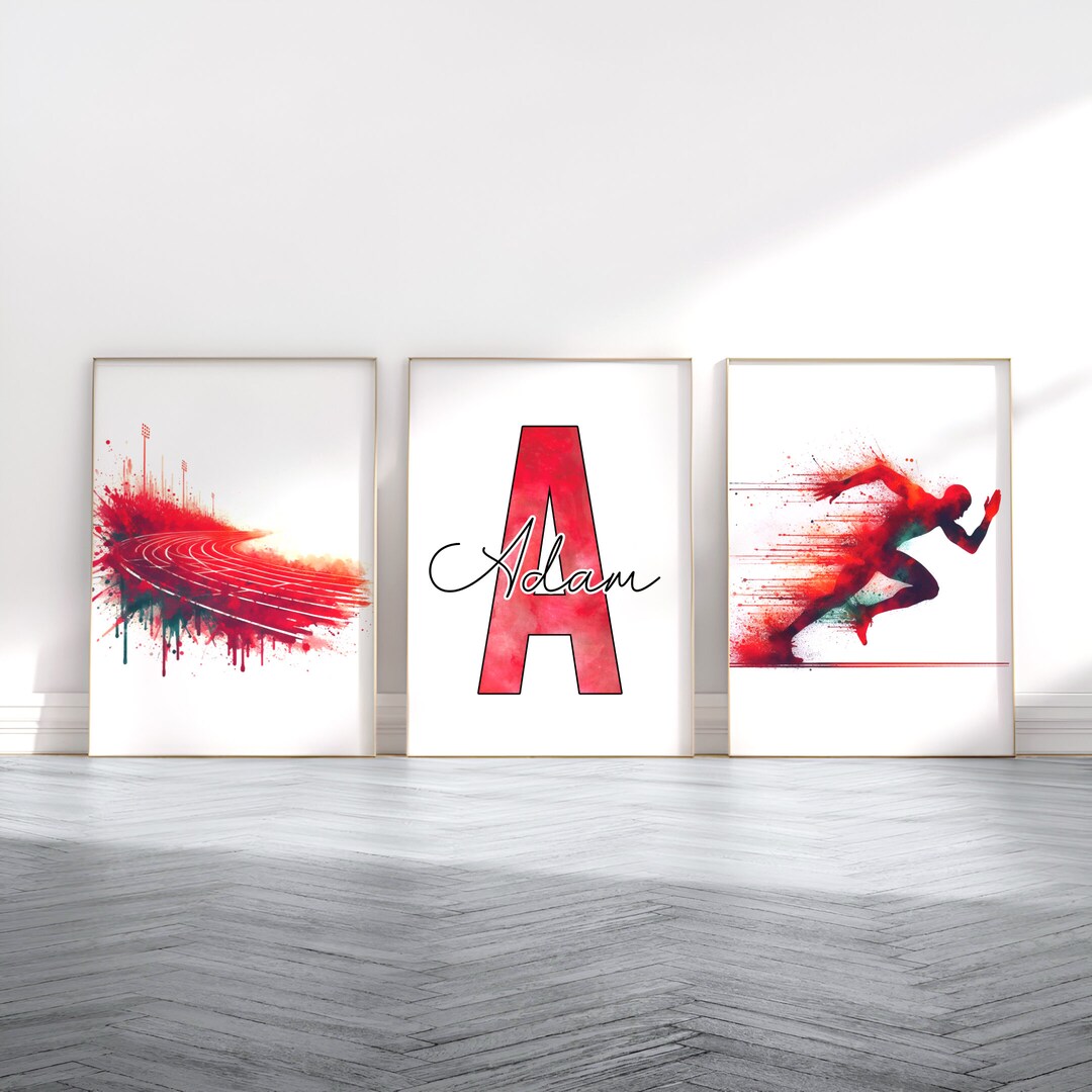Athletics Print Poster Set - 3 Personalized Track and Field Posters ...