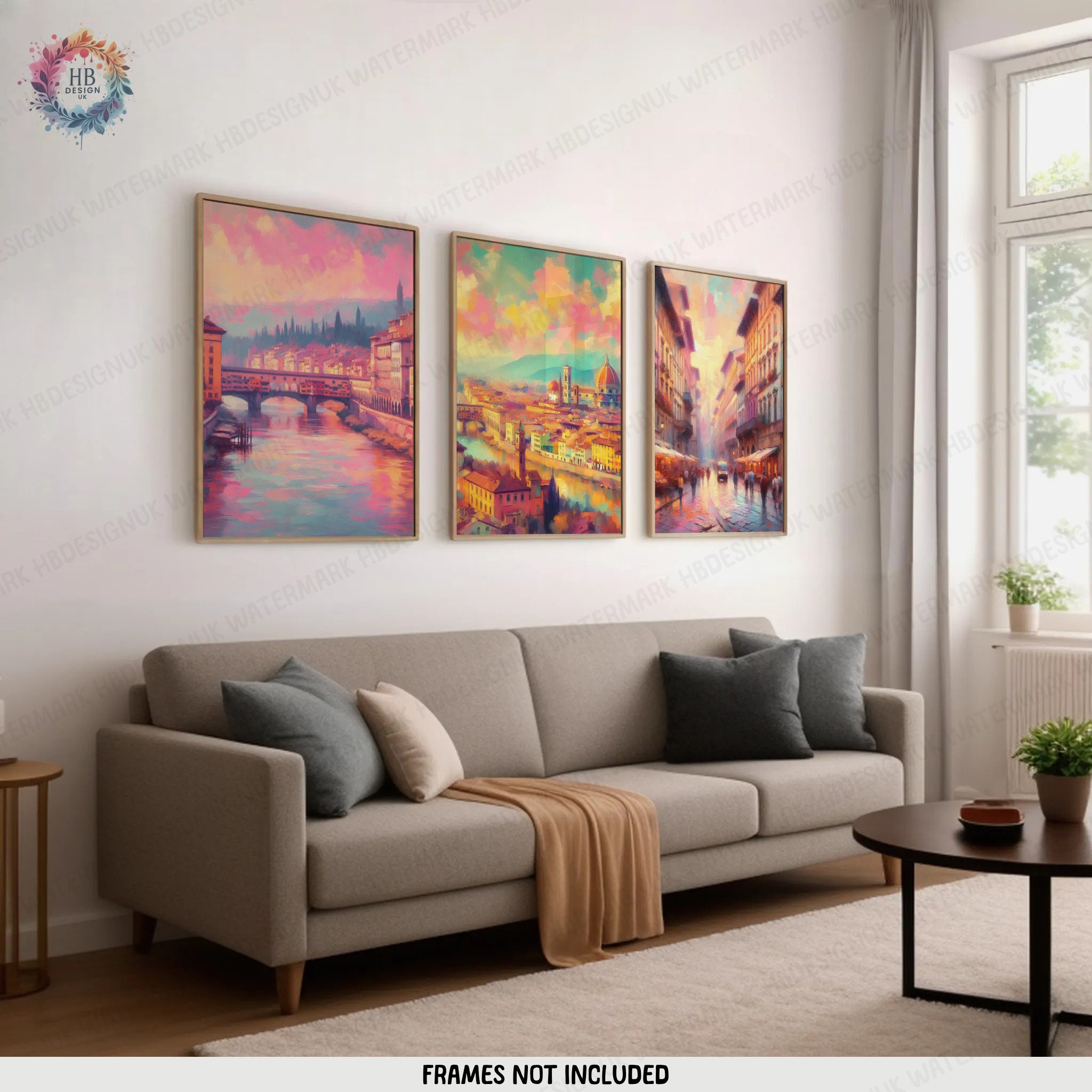Florence Poster Prints - Set of 3 Posters | Vintage Wall Art Decor ...
