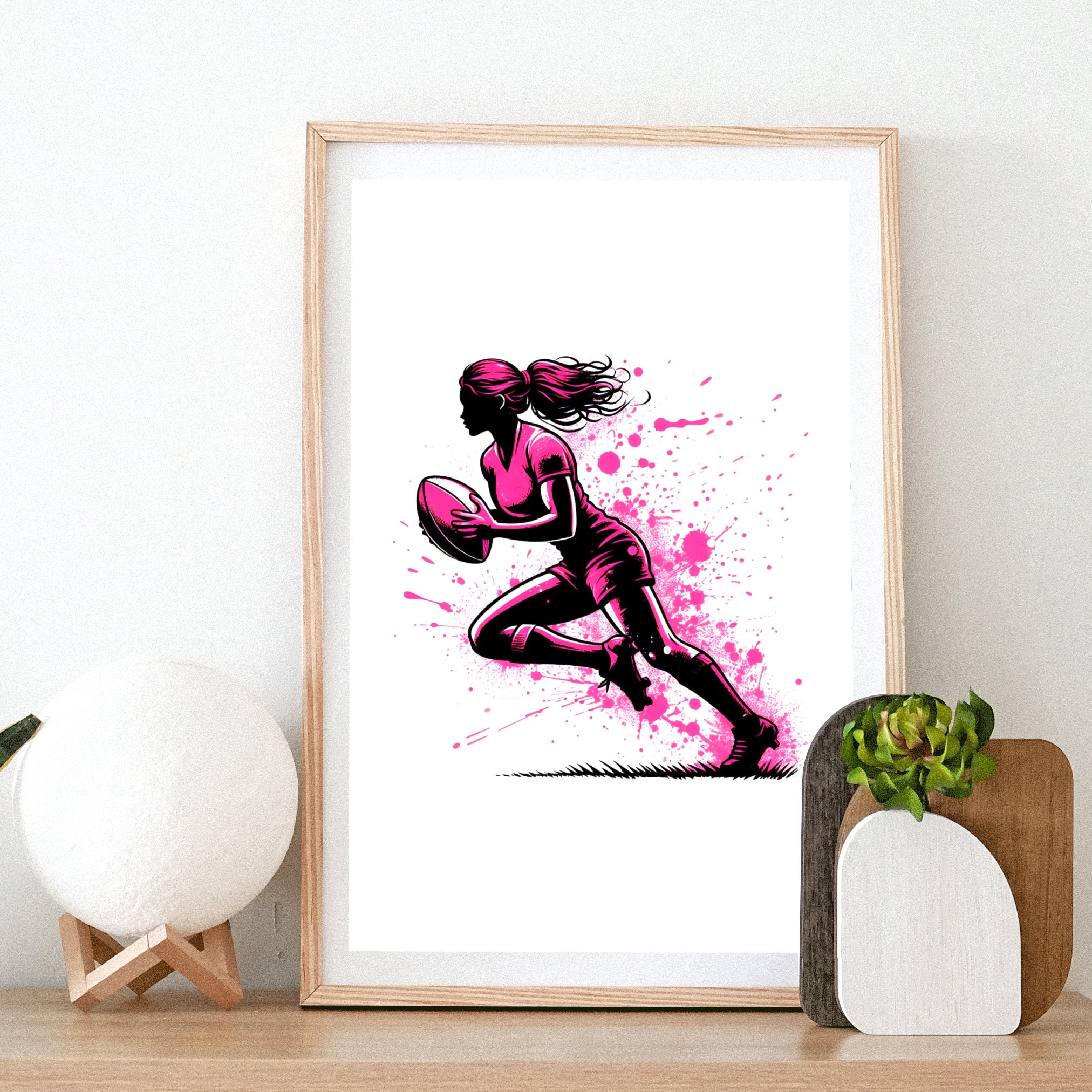 Rugby Girl Print - Definition Set of 3 Rugby Room Posters | Bedroom ...
