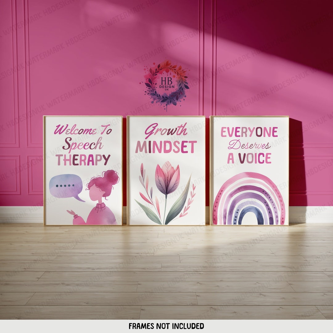 Speech Therapy Wall Art - Set of 3 Prints | SLP Office Decor | Speech ...