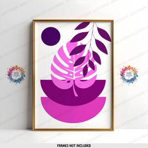Pink Boho Prints - Set of 3 Wall Prints | Purple Wall Decor | Living ...