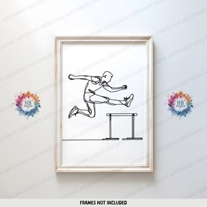Minimal Hurdles Print Set - Set of 3 Runner Posters | Sprinter Art ...