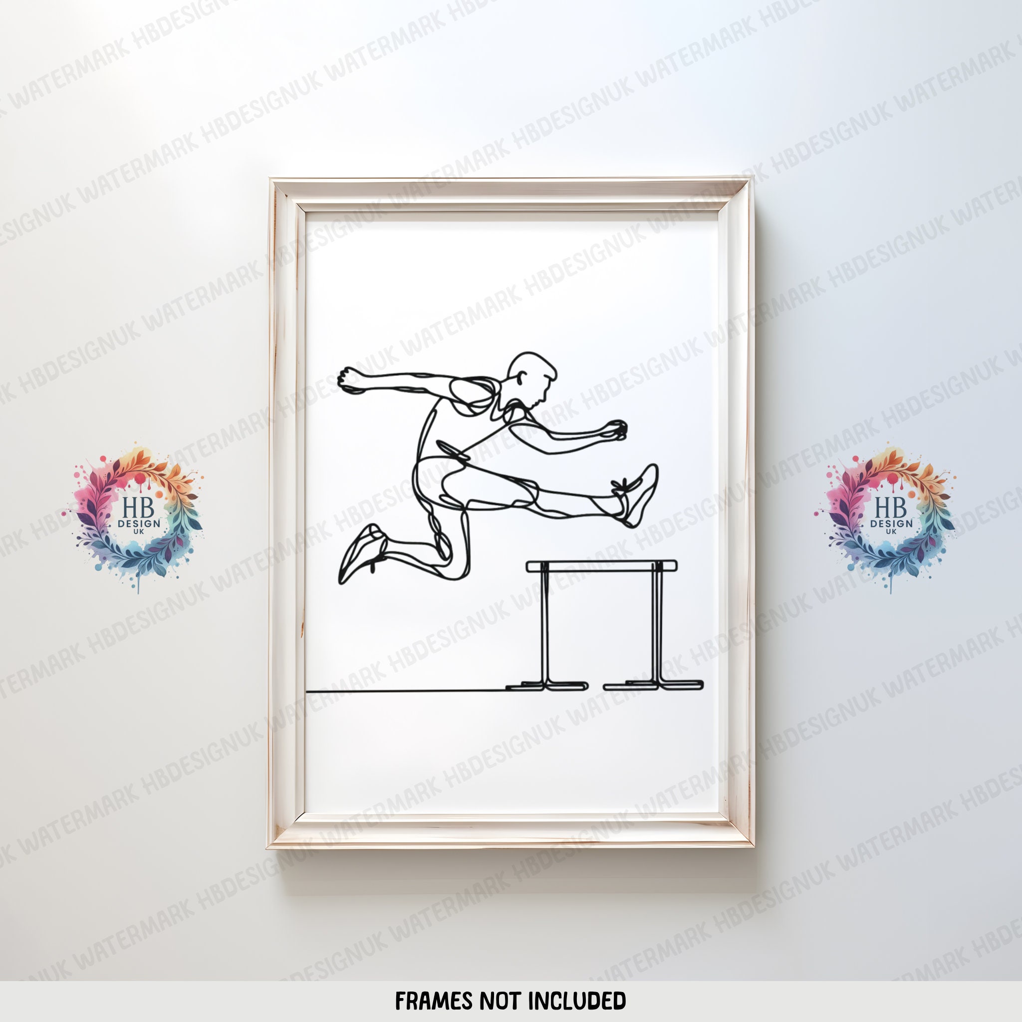 Minimal Hurdles Print Set - Set of 3 Runner Posters | Sprinter Art ...