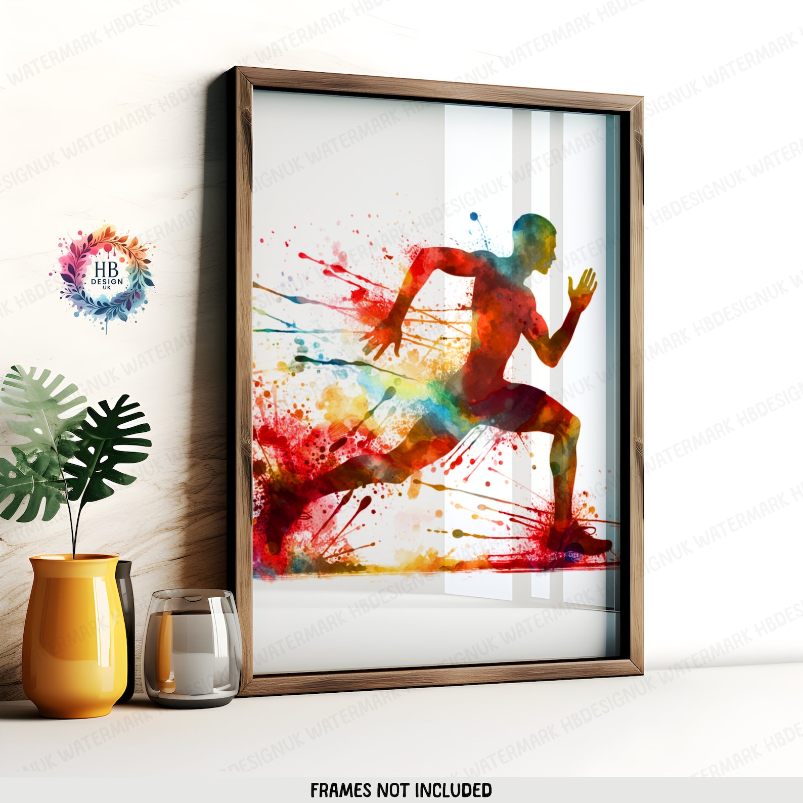 Colourful Athletics Print Set - Set of 3 Runner Posters | Sprinter Art ...