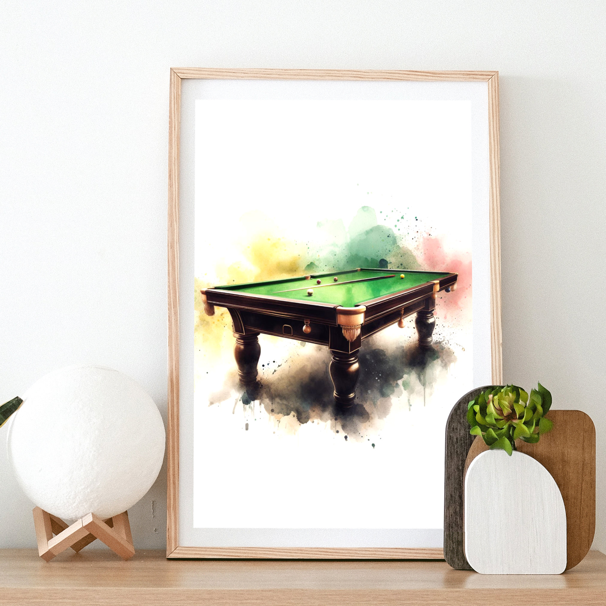 8 Ball Pool Poster Set Set of 3 Prints Watercolor Painting Watercolour ...