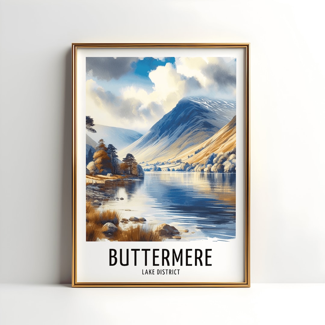 Buttermere Travel Print - Watercolour Poster Design | Wall Artwork ...