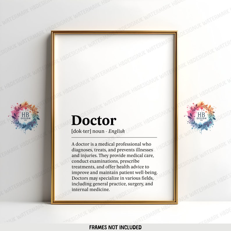 Minimal Doctor Definition Prints - Set of 3 | Doctors Office Decor ...