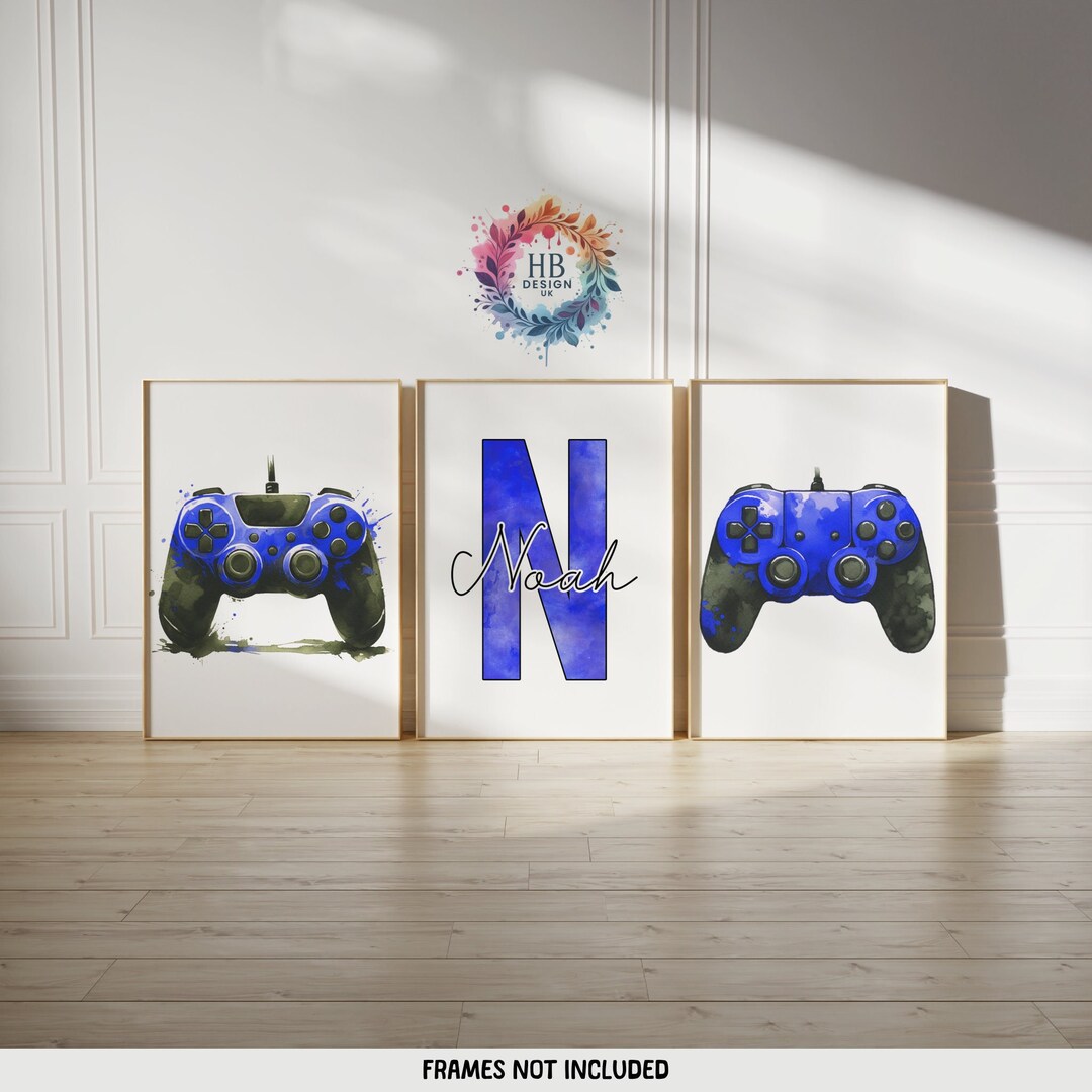Personalised Gamer Print - Set of 3 Gamer Posters | Game Boys Bedroom ...