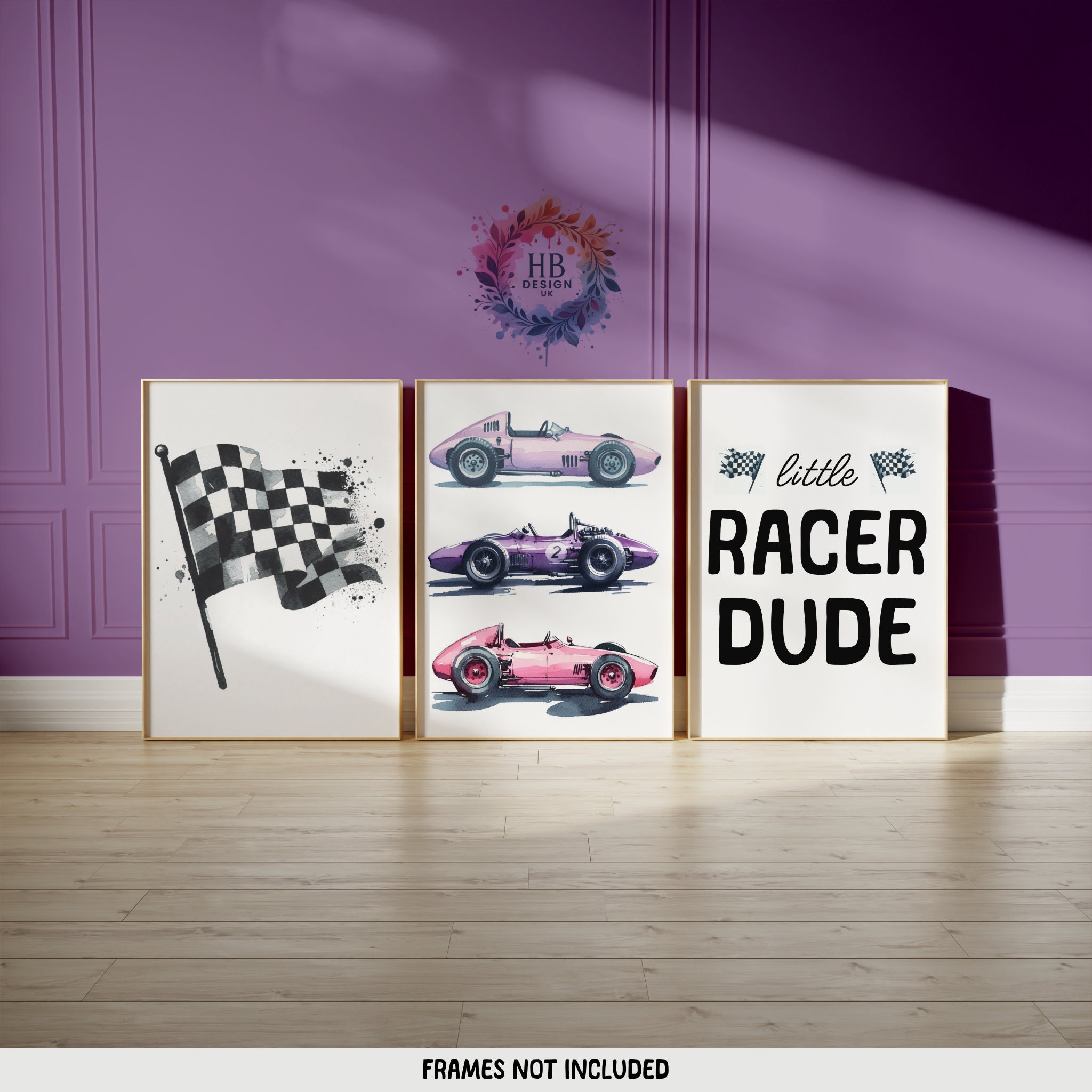 Car Nursery Print - Set of 3 Posters | Little Racer Dude Nursery ...