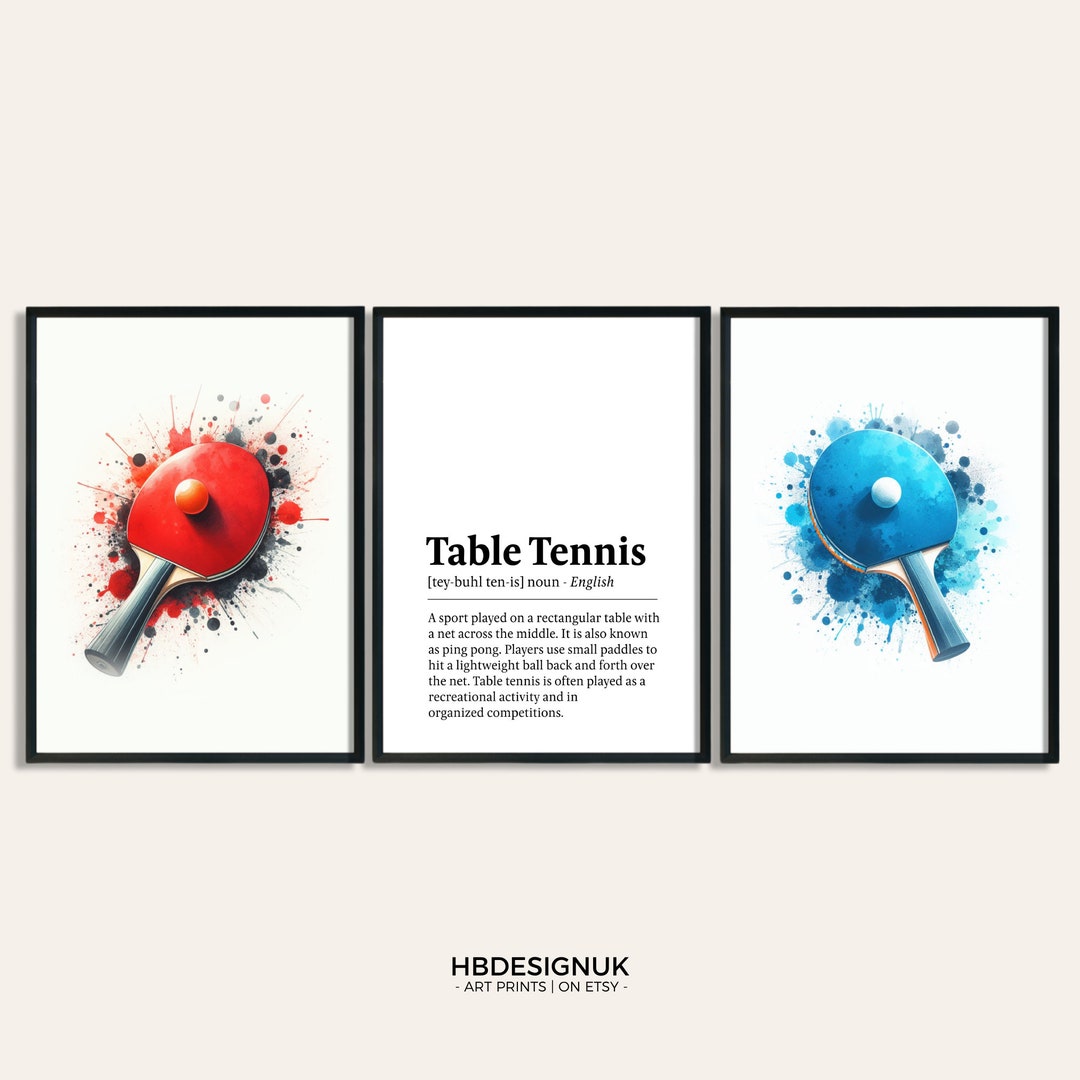 Table Tennis Poster Set - Set of 3 Prints | Ping Pong Gifts ...