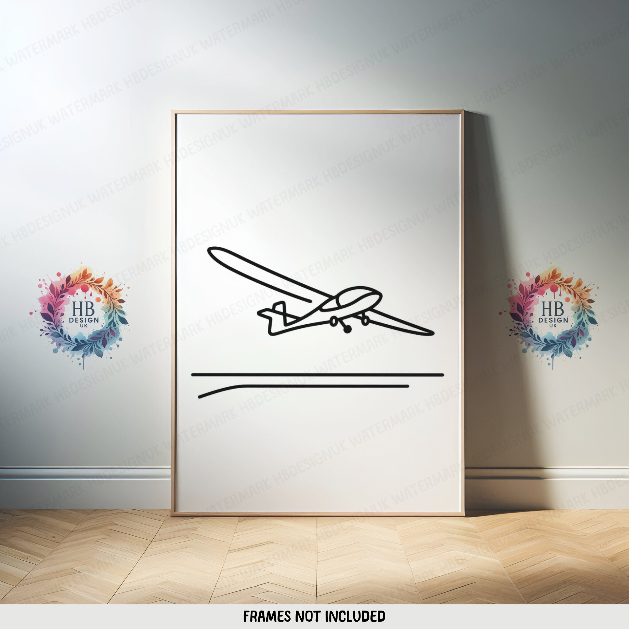 Minimal Glider Print Set - 3 Posters | Boys Bedroom Wall Art | Plane ...
