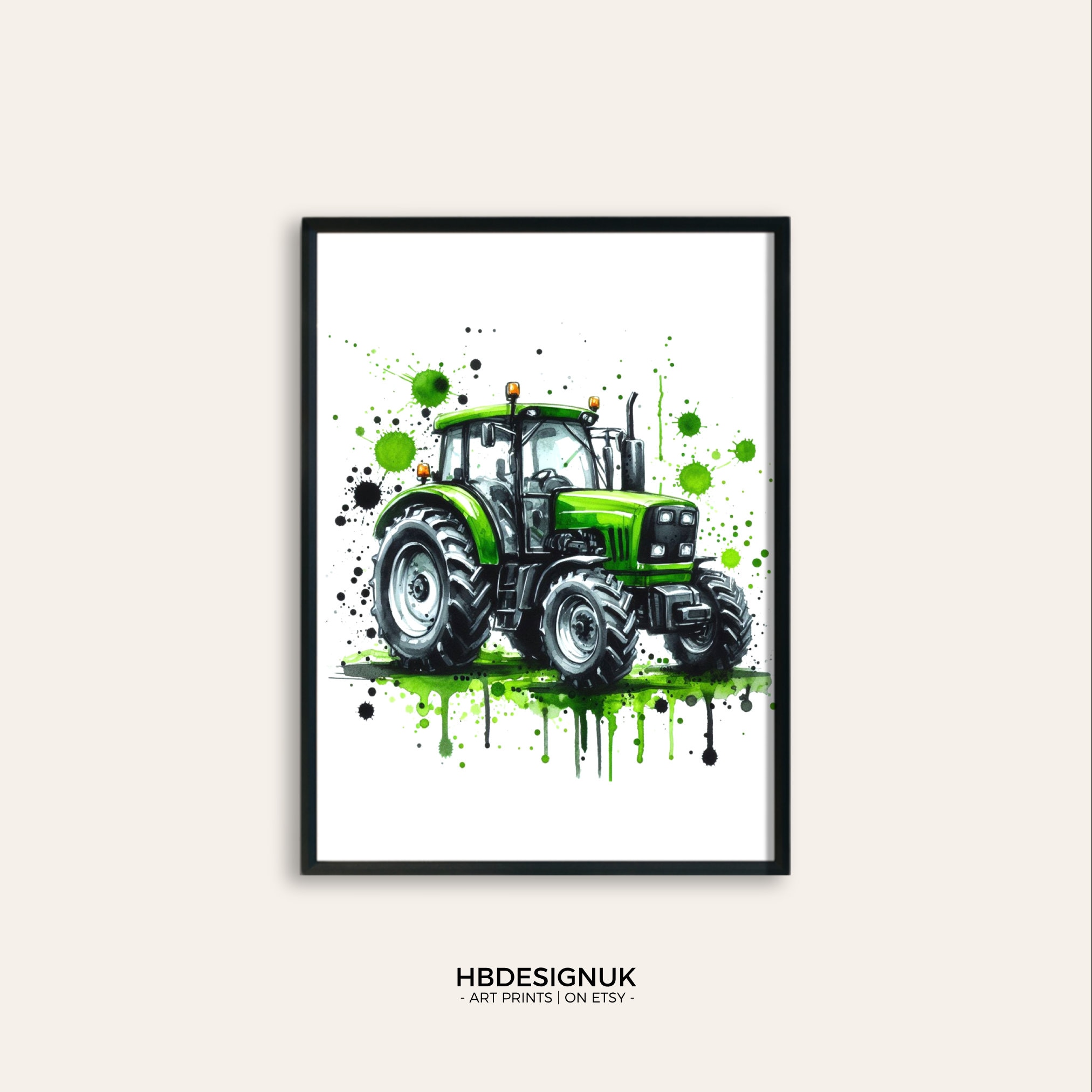 Tractor Print Set - 3 Watercolour Posters | Boys Bedroom Artwork | Farm ...