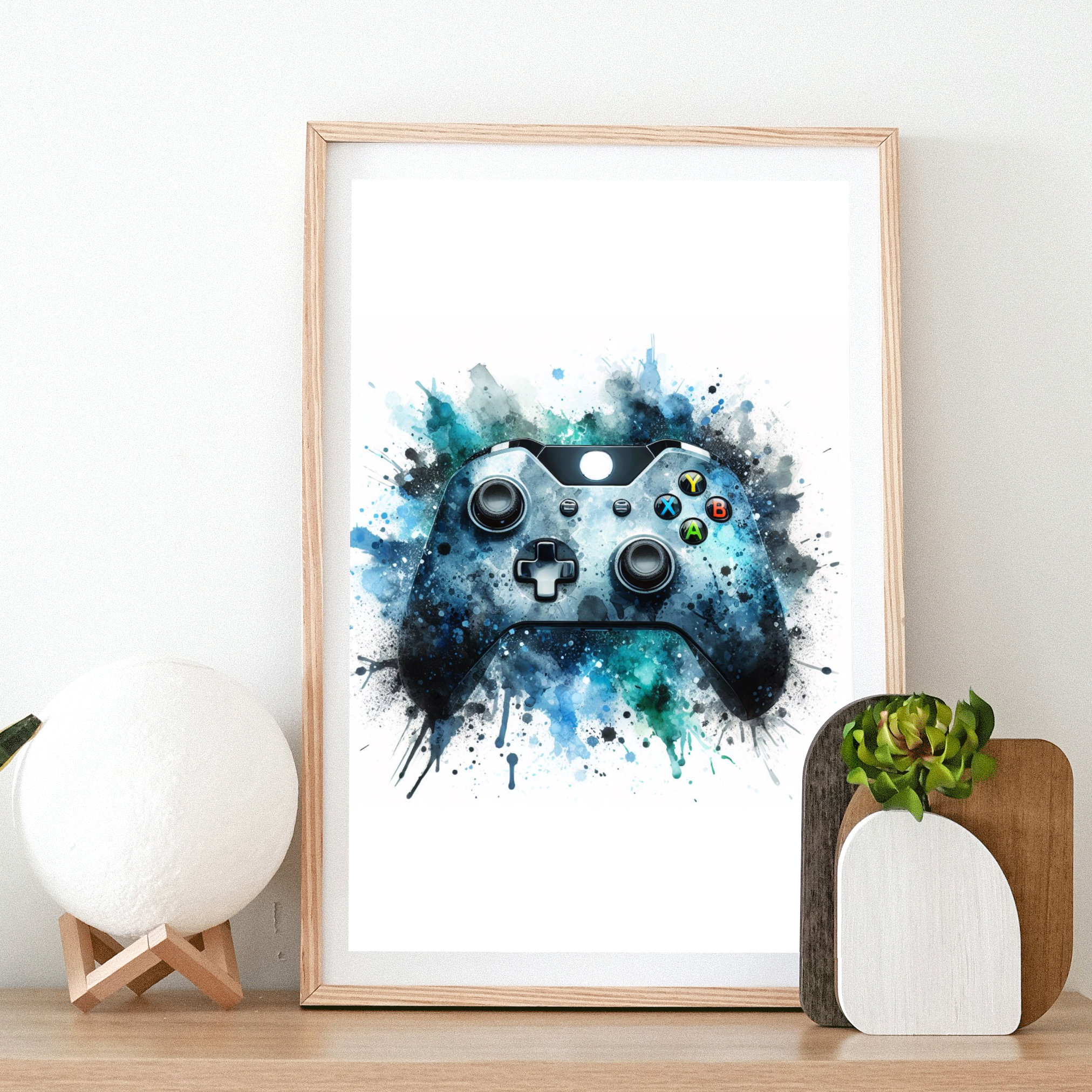 Blue Gaming Poster Prints Set of 3 Gamer Prints Game Boys Bedroom Decor ...