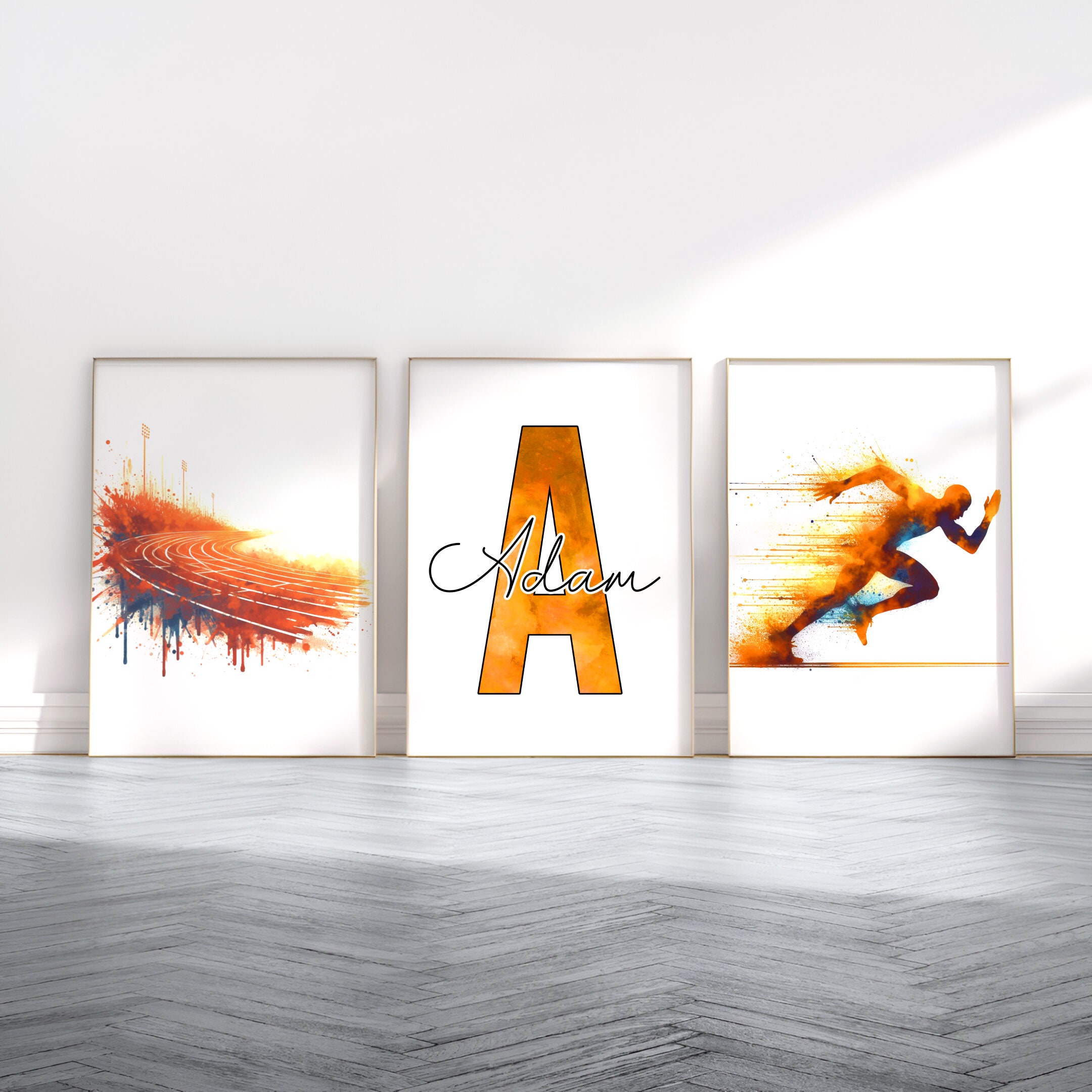Athletics Wall Print Set - 3 Track and Field Posters | Personalised ...