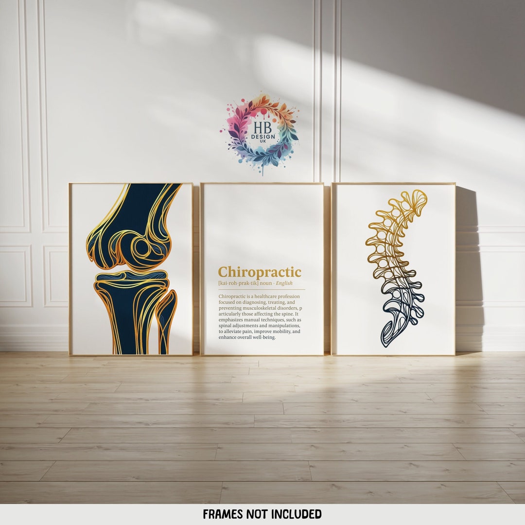 Chiropractic Definition Prints - 3 Line Art Posters | Chiropractor ...