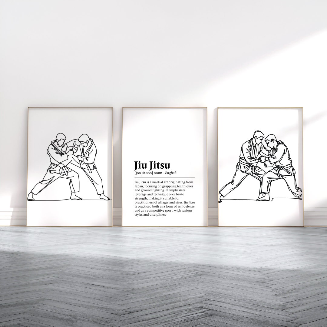 Jiu Jitsu Poster Set - 3 Prints | Wall Art Gifts | Martial Arts Gift ...