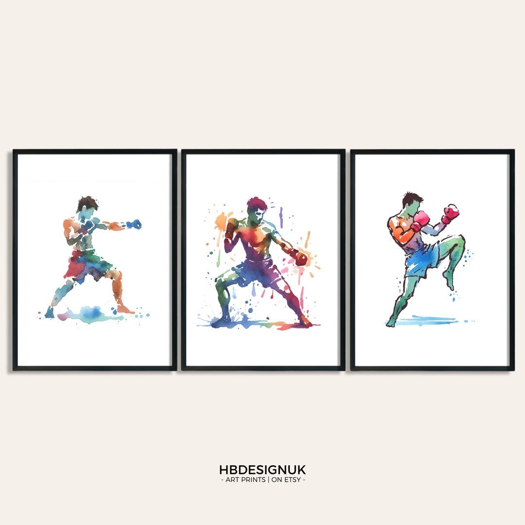 Muay Thai Poster Print Set - 3 Prints | Wall Art Gifts | Boxing Gift ...