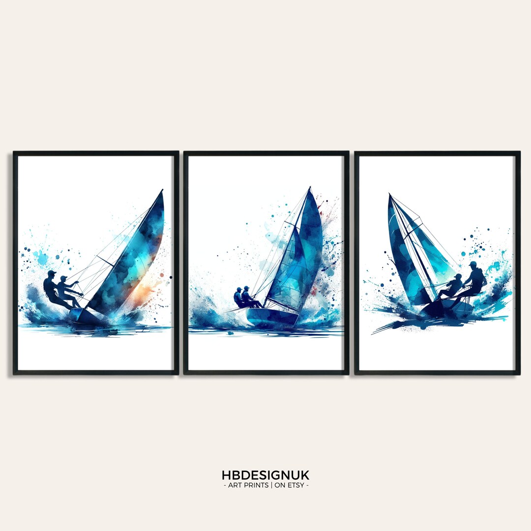 Sailing Gift Print Set - Set of 3 Sailing Posters | Sailor Gifts ...