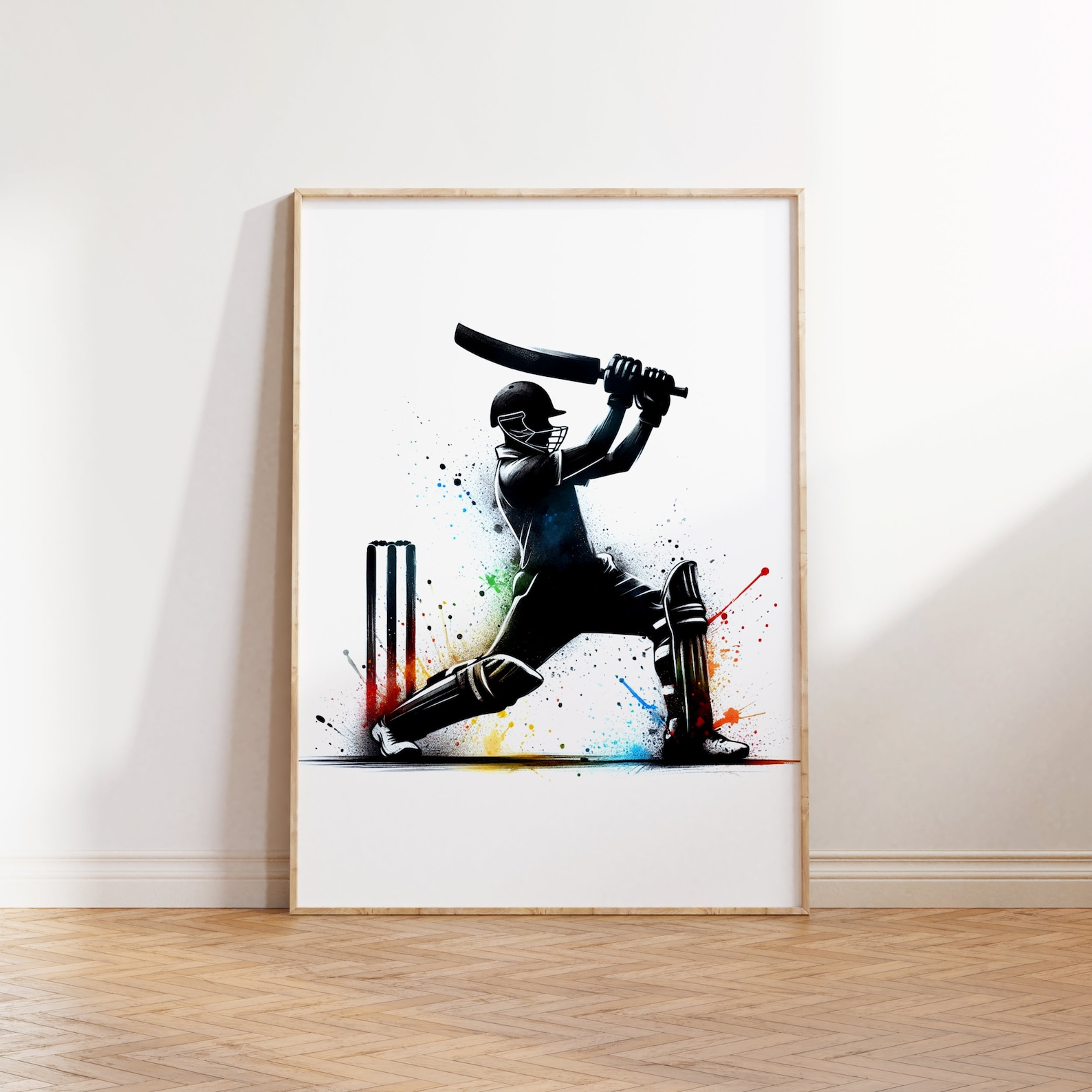 Cricket Picture Set - 3 Art Posters | Watercolour Cricket Wall Posters ...