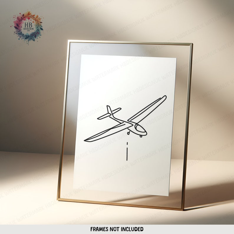 Minimal Glider Print Set - 3 Posters | Boys Bedroom Wall Art | Plane ...