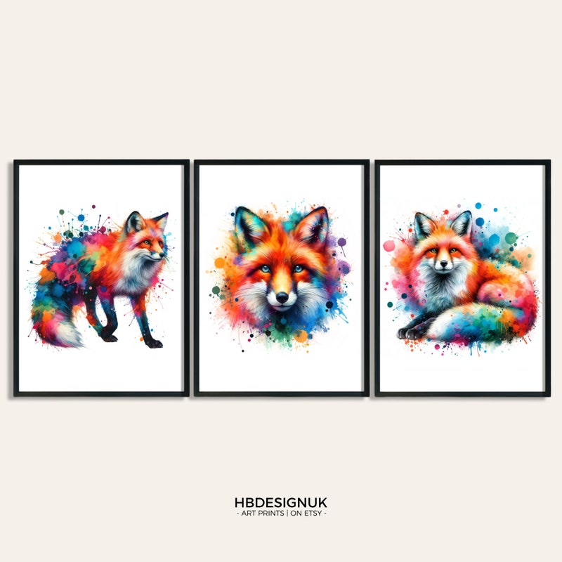 Fox Wall Art Graffiti - Etsy UK