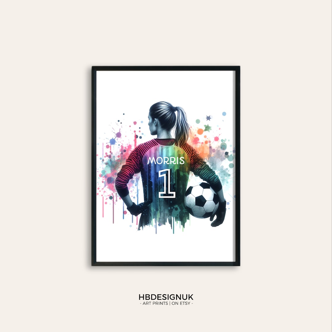 Soccer Goalie Personalized Watercolor Print - Girls Football Gifts ...