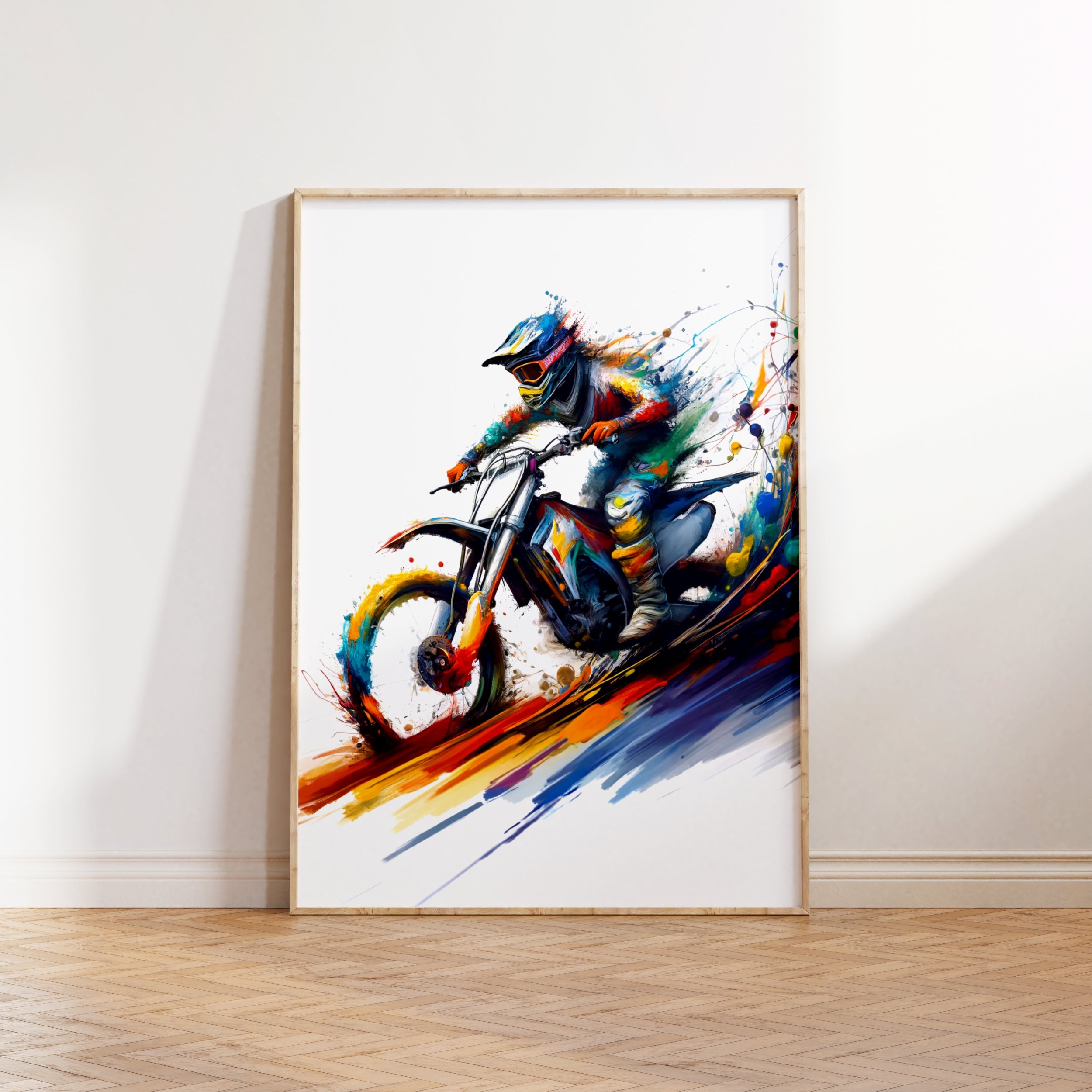 Motocross Colourful Print Set Set of 3 Dirt Bike Posters Motorcycle ...