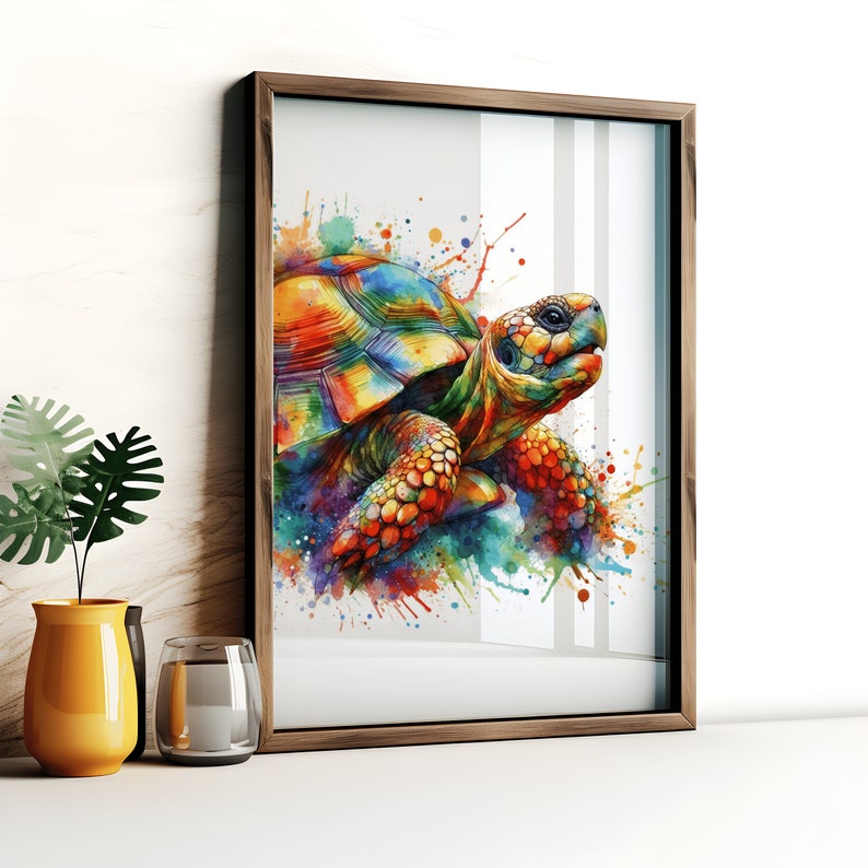Colourful Tortoise Print Set - 3 Watercolour Posters | Turtle Wall Art ...