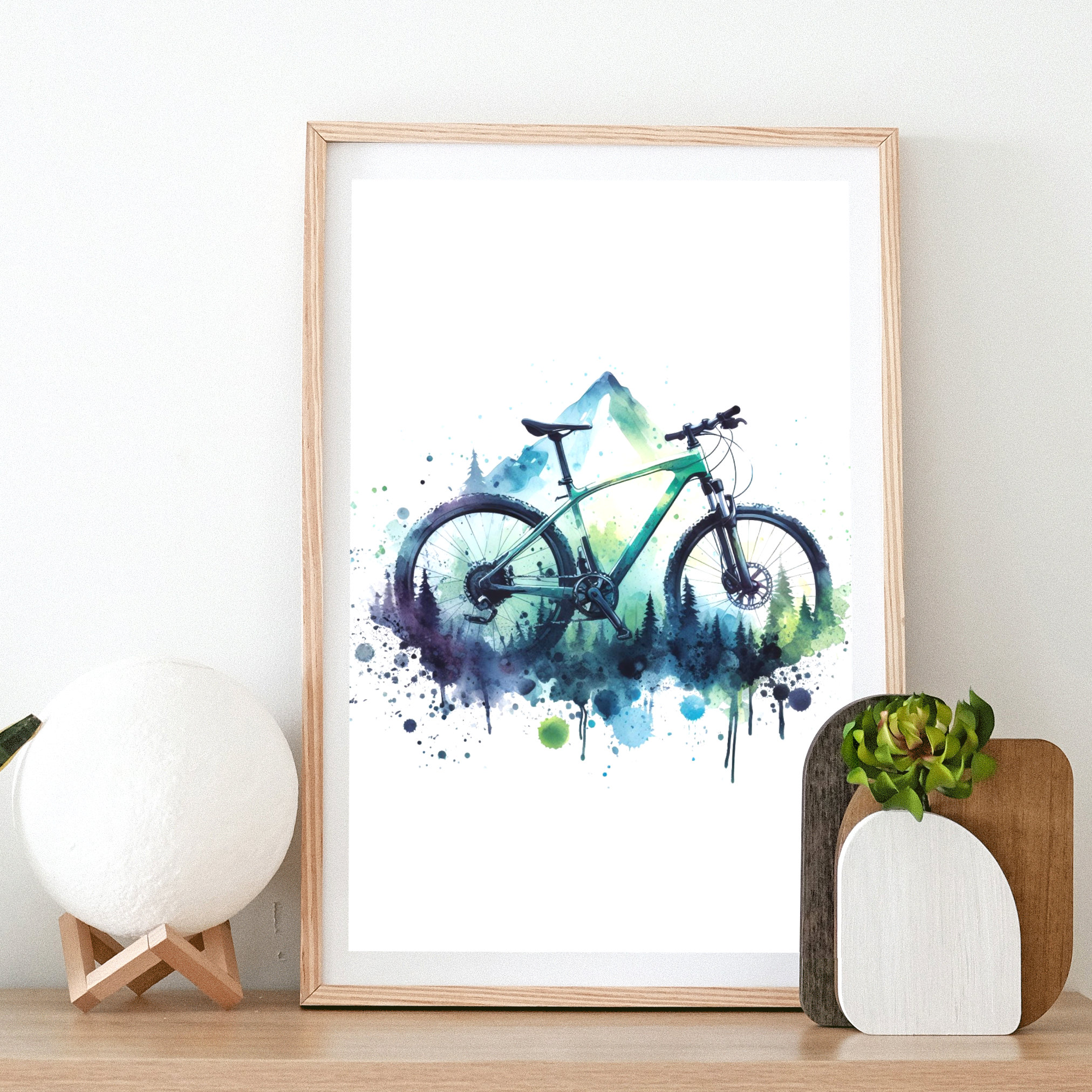 Mountain Bike Poster Set - Set of 3 Prints | Watercolor Painting ...